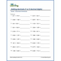 NDLI: Adding decimals 2 digits