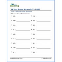 NDLI: Writing Roman numerals 1-1,000