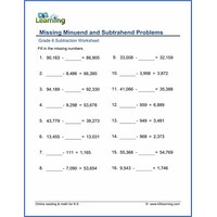 NDLI: Missing minuend/ subtrahend problems