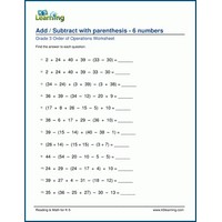 NDLI: Add / subtract with parenthesis 6 terms
