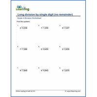 NDLI: Long division: 4-digit by 1-digit no remainders