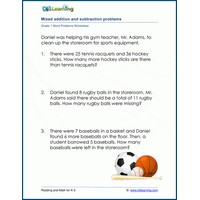 NDLI: Addition & subtraction word problems