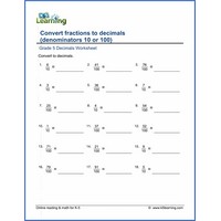 NDLI: Convert fractions to decimals